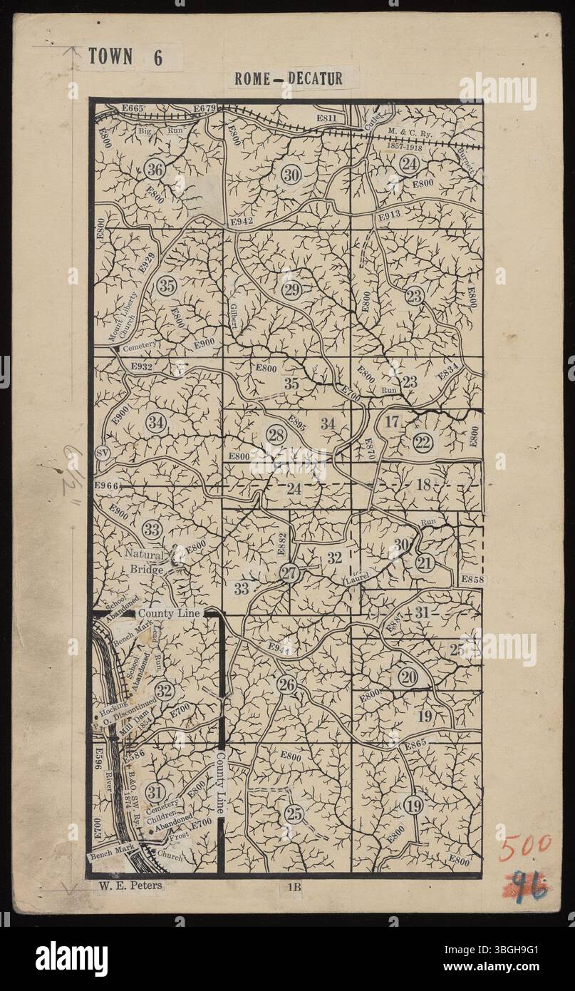 Maps from the 1940s, drafted by William E. Peters, depict the roads ...