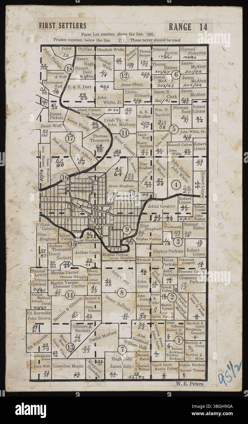 Hand-drafted pen-and-ink township maps of Athens County, Ohio, circa ...