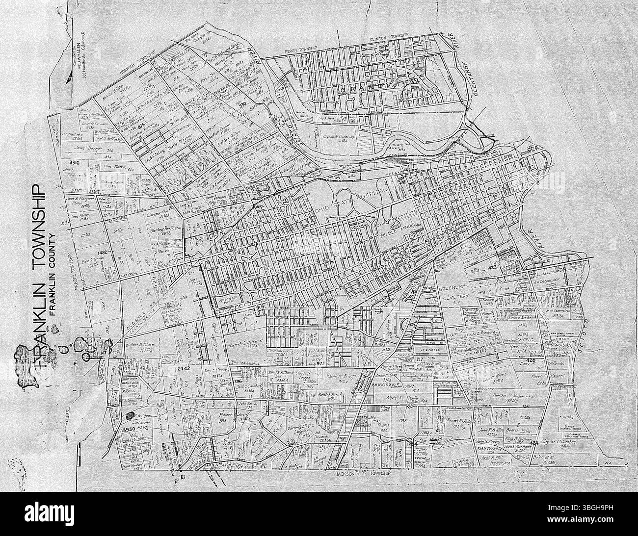 This portion of the 1933 Franklin County Township Tax Maps provides ...