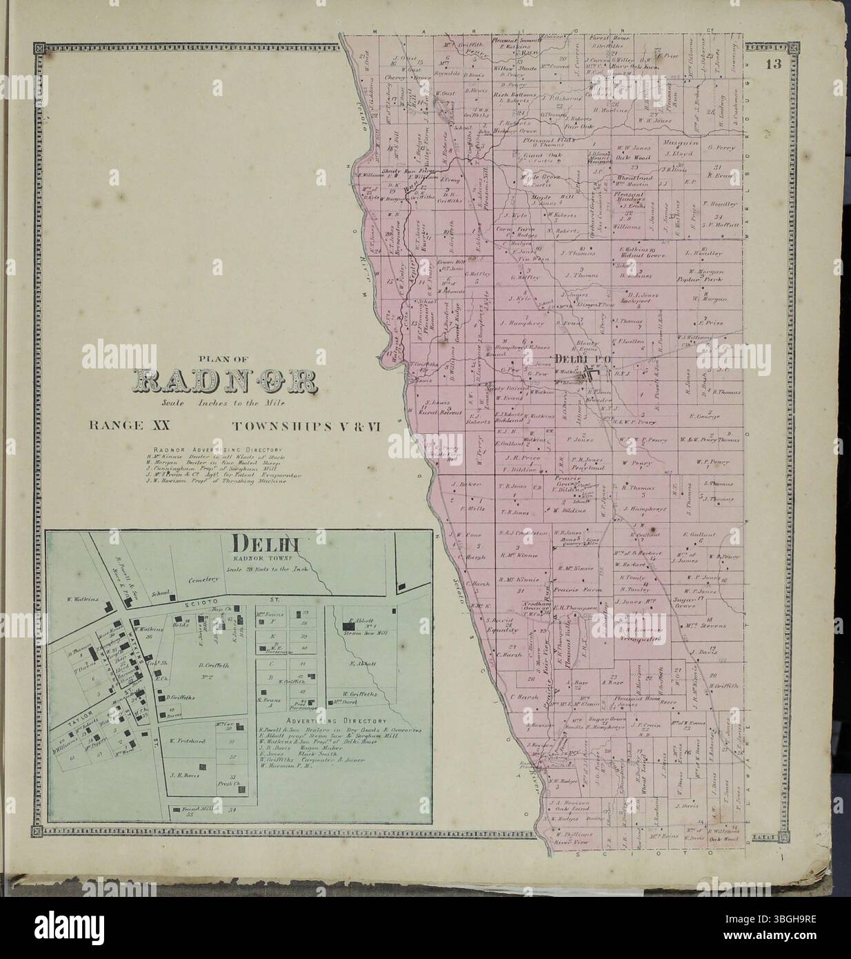 The 1866 Atlas of Delaware County, Ohio, presents detailed maps of ...