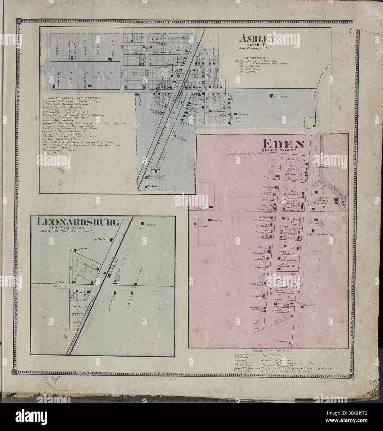 This page from the 1866 Atlas of Delaware County, Ohio, features ...