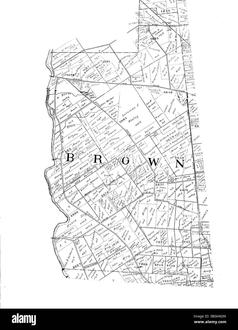 This page from the 1895 Franklin County Township Tax Maps shows land ...