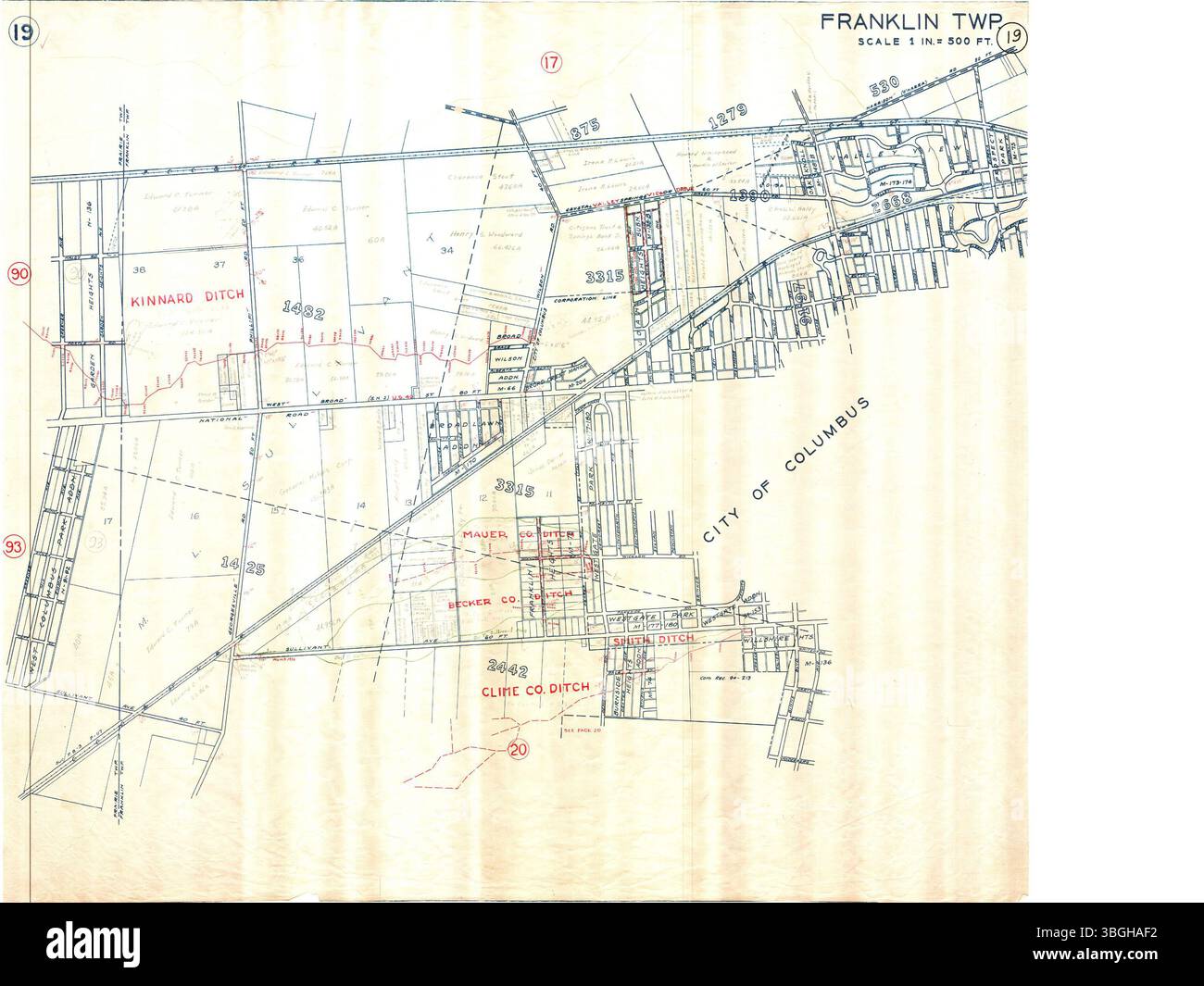 These 1920s Franklin County Township Drainage Maps detail land ...