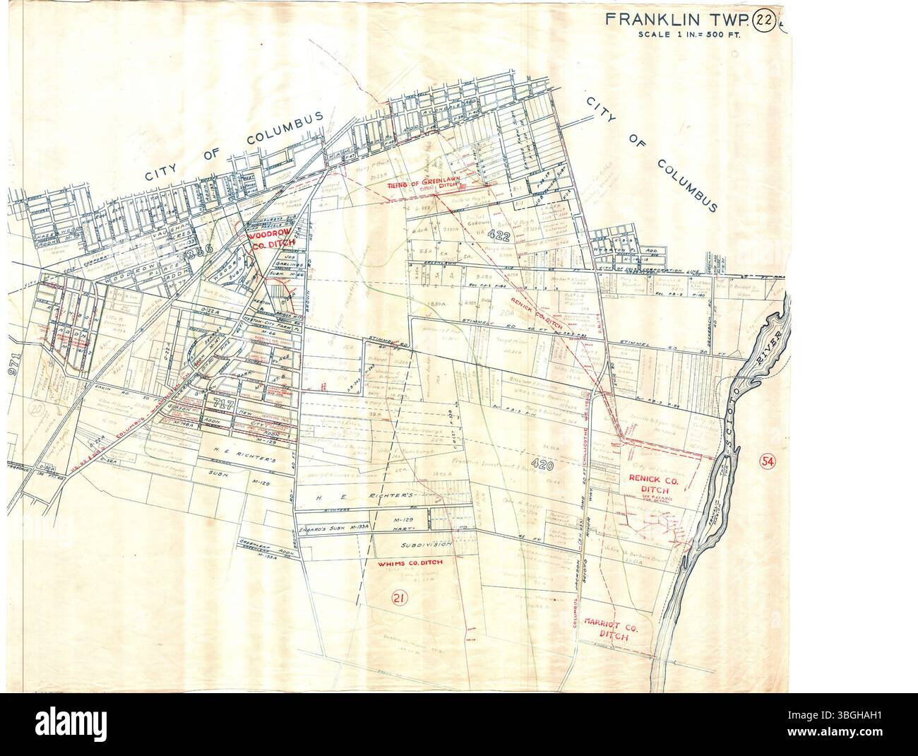These drainage maps from the 1920s cover Franklin County townships ...