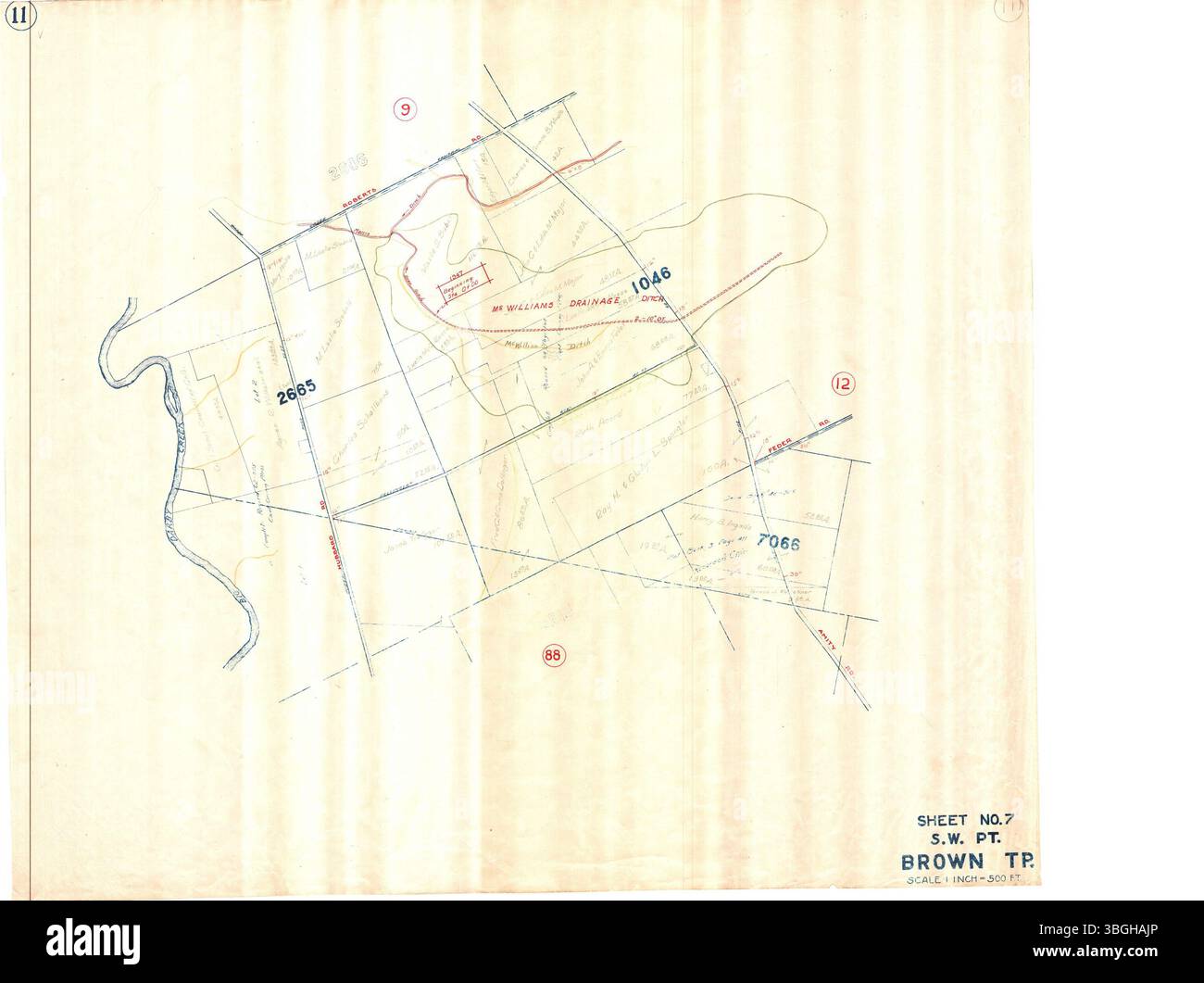 Page 11 from the 1920s Franklin County Township Drainage Maps displays ...