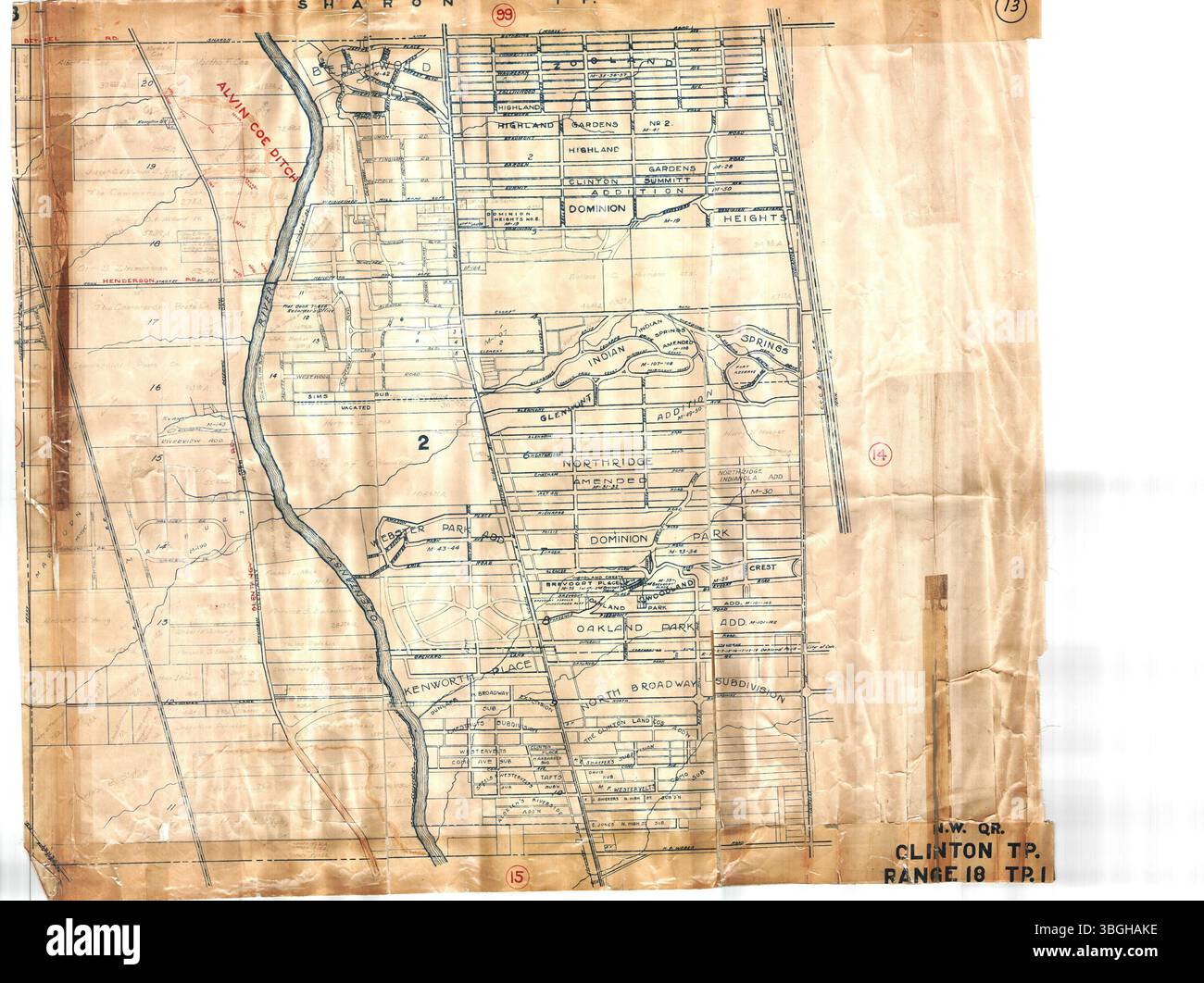 Page 13 of the 1920s Franklin County Township Drainage Maps features ...