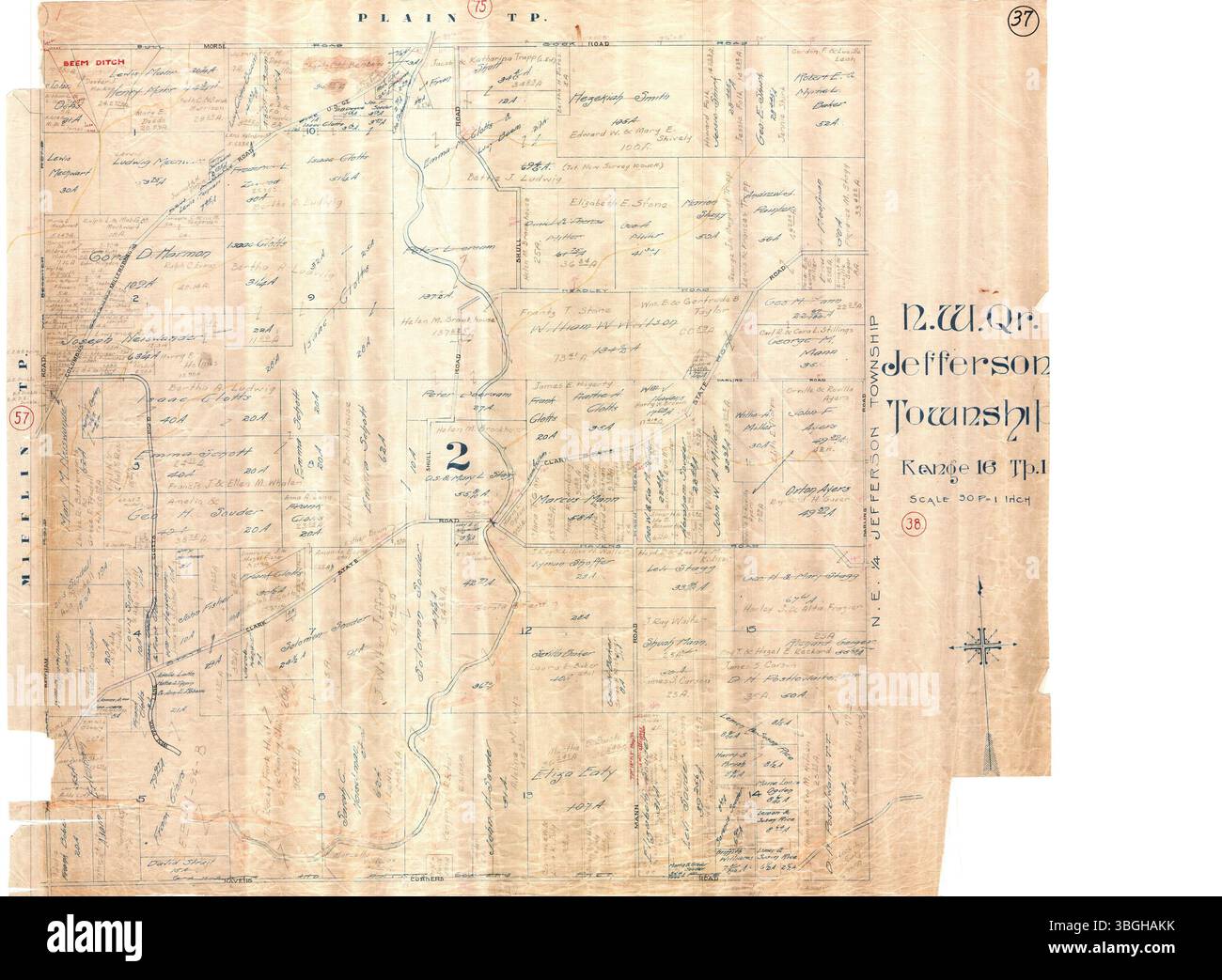 The 1920s Franklin County Township Drainage Maps show drainage ...