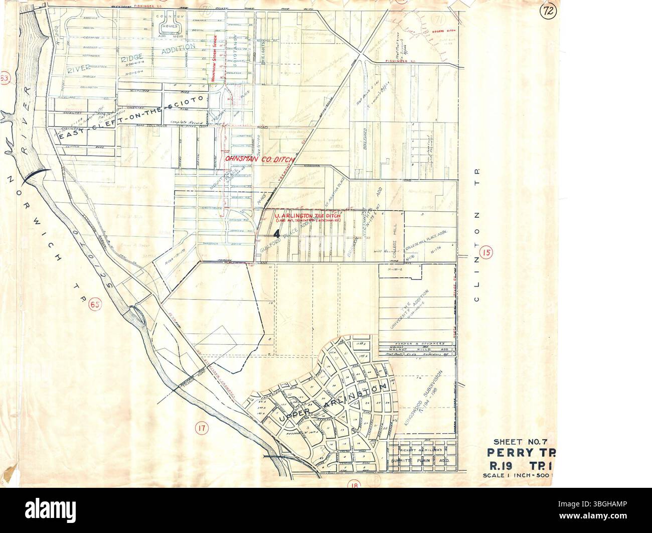 Page 74 of the 1920s Franklin County Township Drainage Maps displays ...