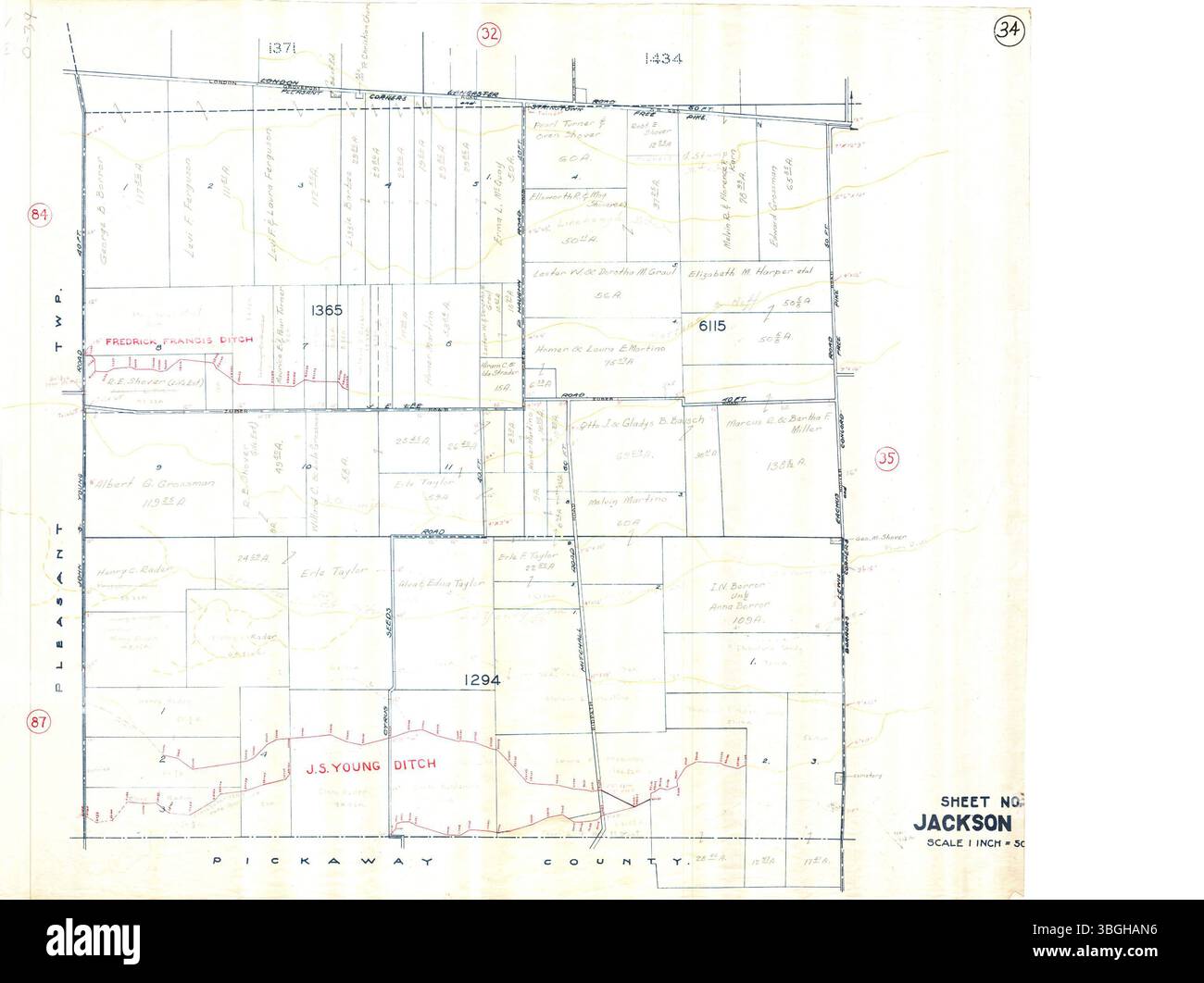 The 1920s Franklin County Township Drainage Maps provide detailed ...