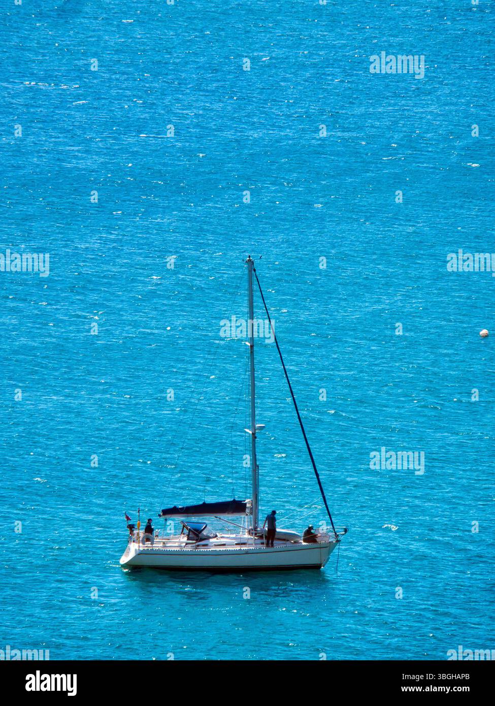 Sailing Yacht Out At Sea, UK Stock Photo - Alamy