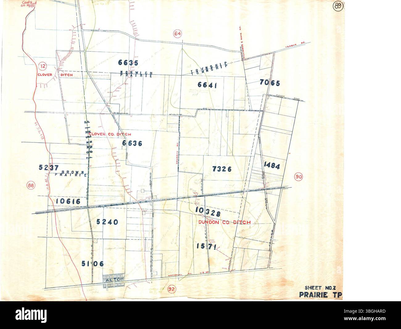 The 1920s Franklin County Township Drainage Maps depict drainage ...