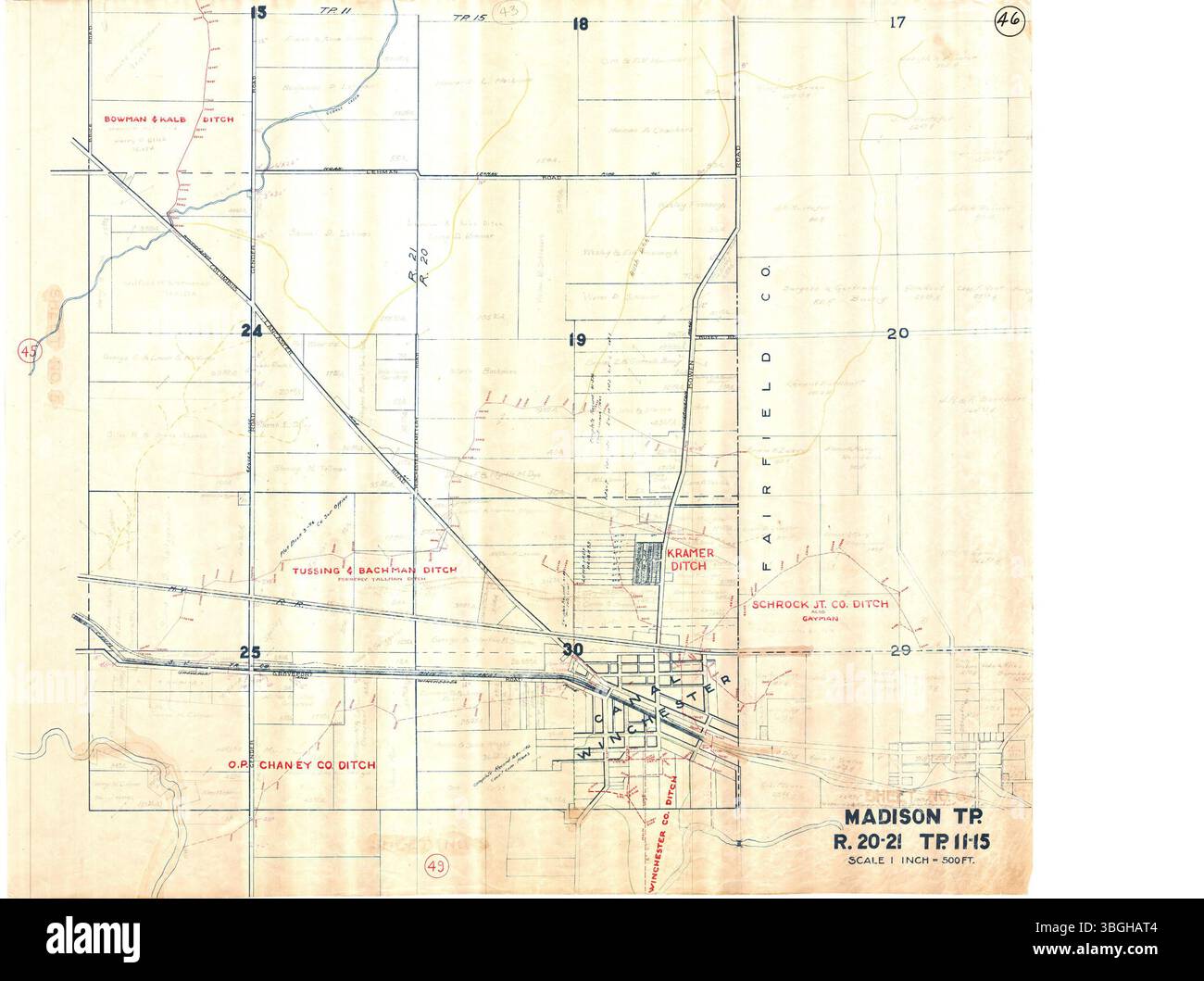 This page from the 1920s Franklin County Township Drainage Maps shows ...