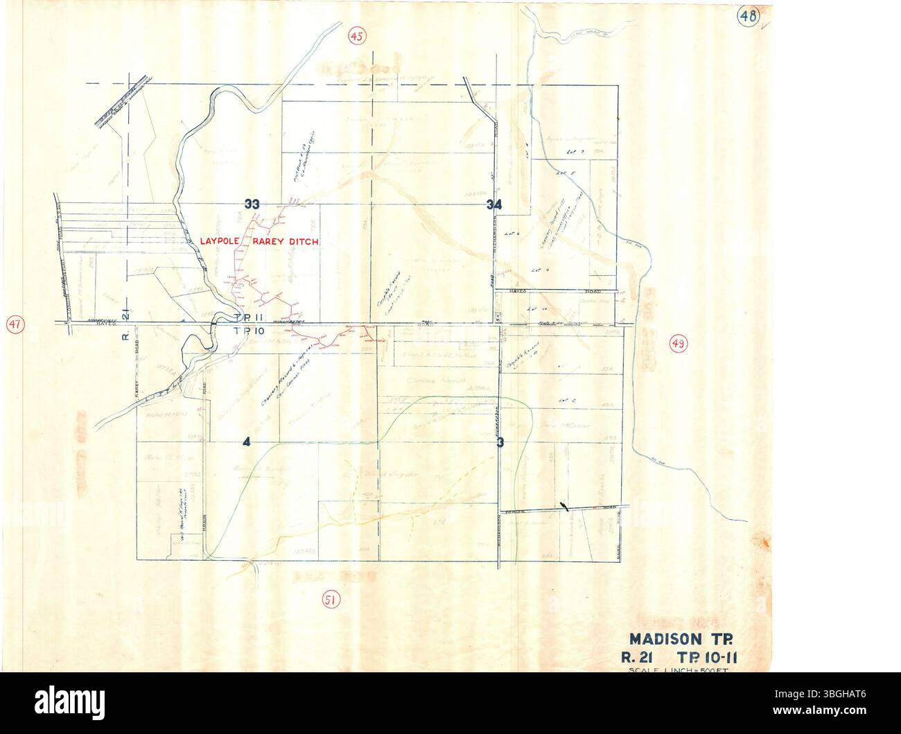 This page from the 1920s Franklin County Township Drainage Maps shows ...