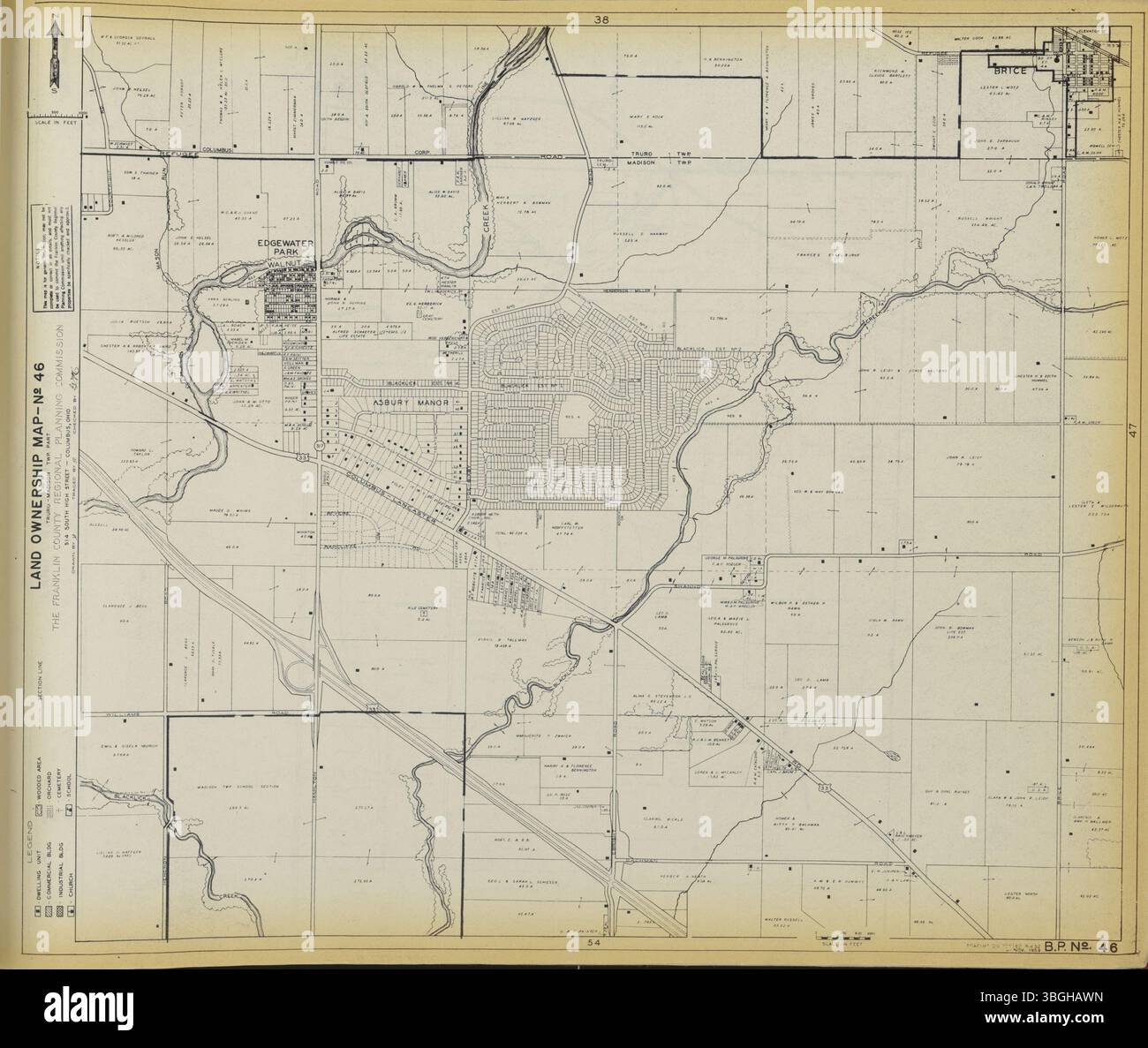 This map from 1952 and 1959 details land ownership in Franklin County ...