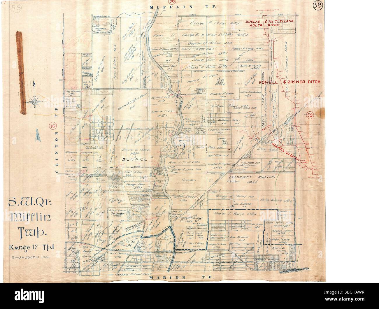 Page 60 of the 1920s Franklin County Township Drainage Maps showcases ...