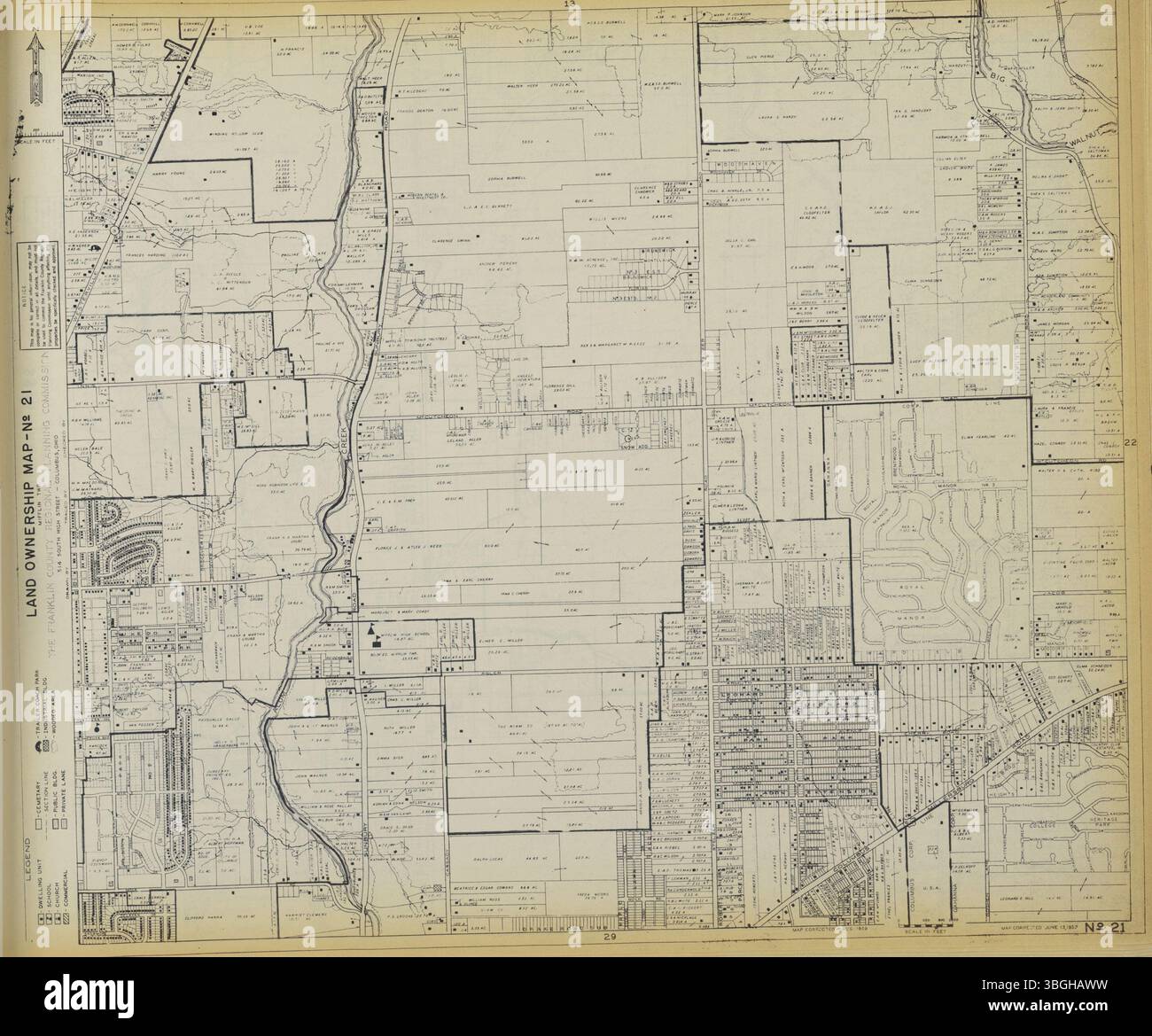 This map from the 1952 and 1959 Franklin County Land Ownership series ...