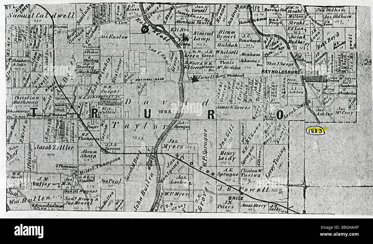 The 1883 map of Truro Township, Franklin County, Ohio, published by G.J ...