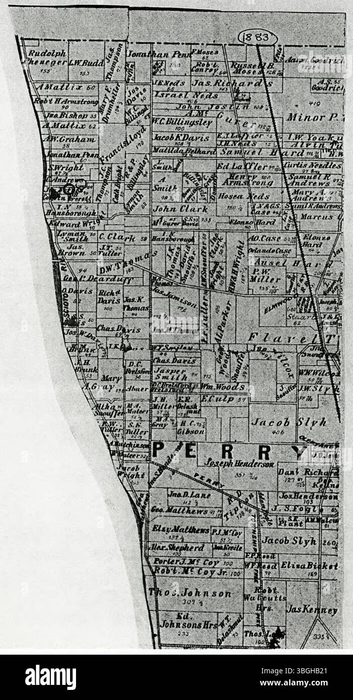 The 1883 map of Perry Township, Franklin County, Ohio, features ...