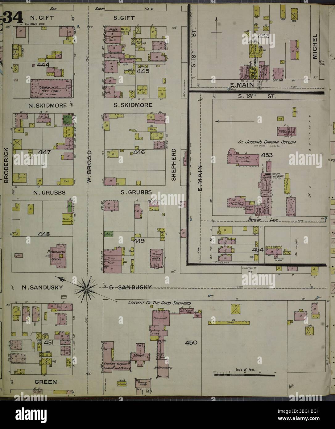 Page 34 of the 1887 Columbus Sanborn Fire Insurance Map includes hand ...