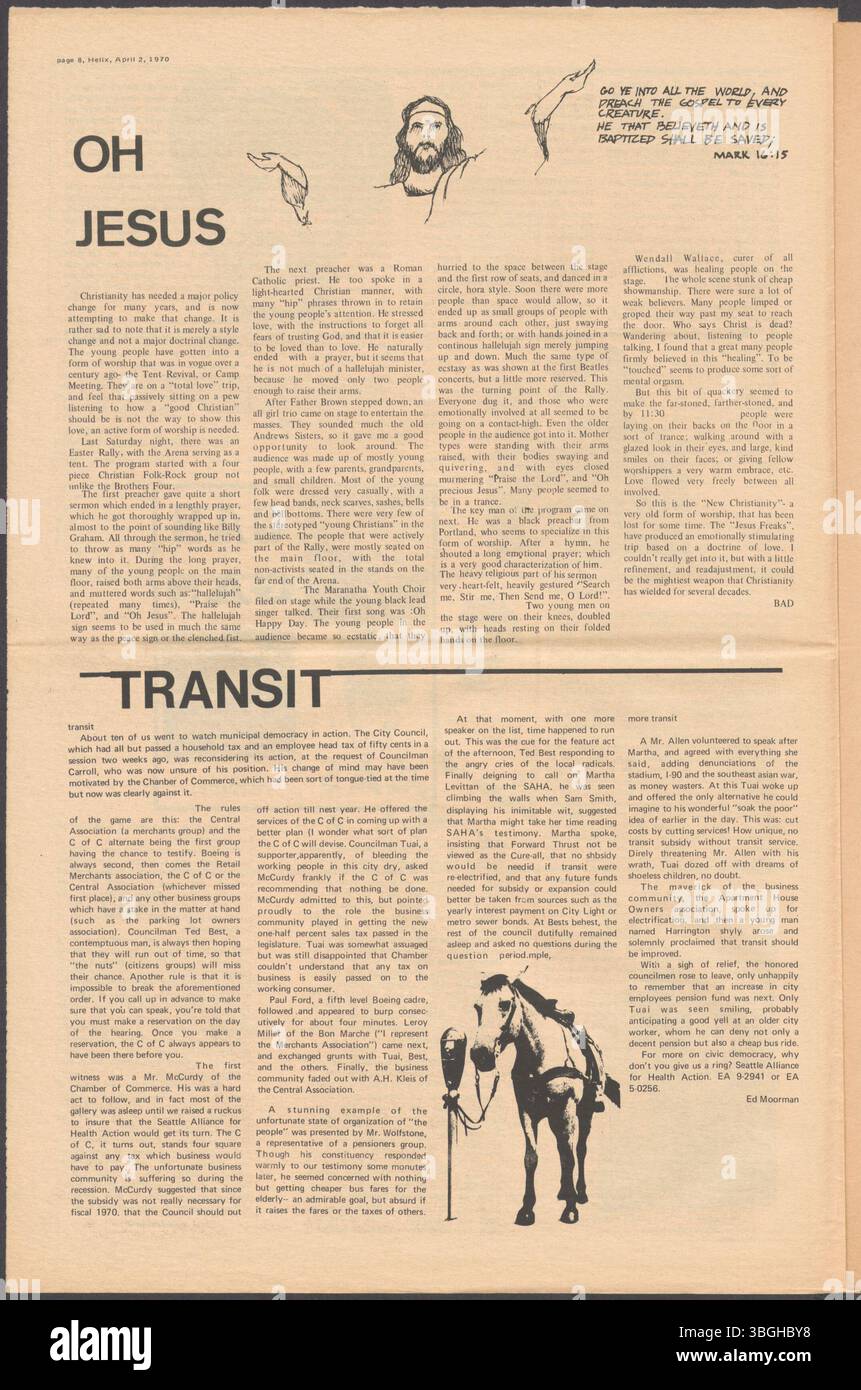 Page 8 of *Helix*, Volume 11, Issue 14, dated April 2, 1970, shows a ...