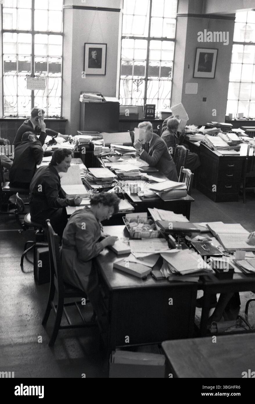 1960s, historical, office workers at their desks, England, UK Stock ...