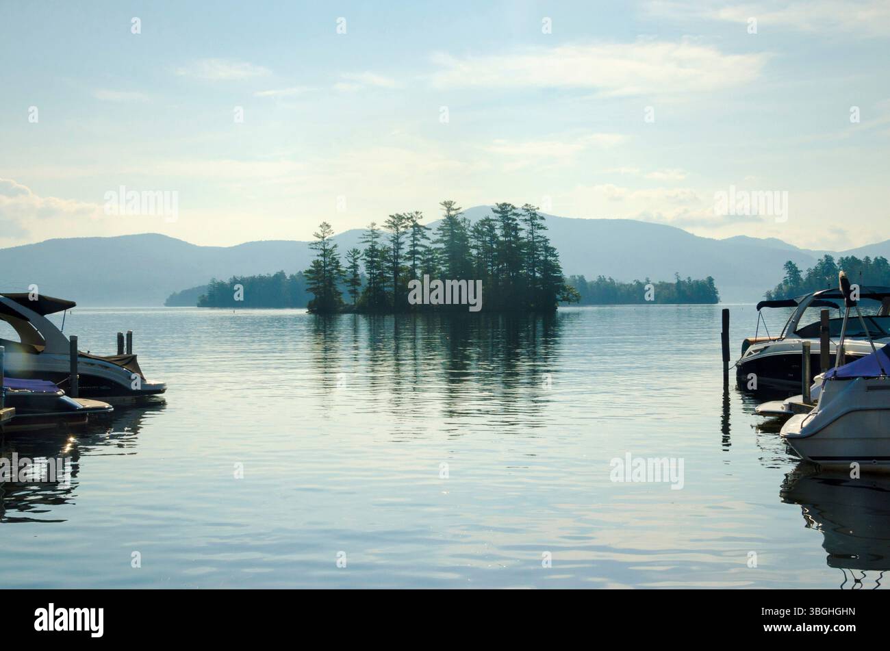 Clay Island off Bolton Landing on Lake George Stock Photo - Alamy