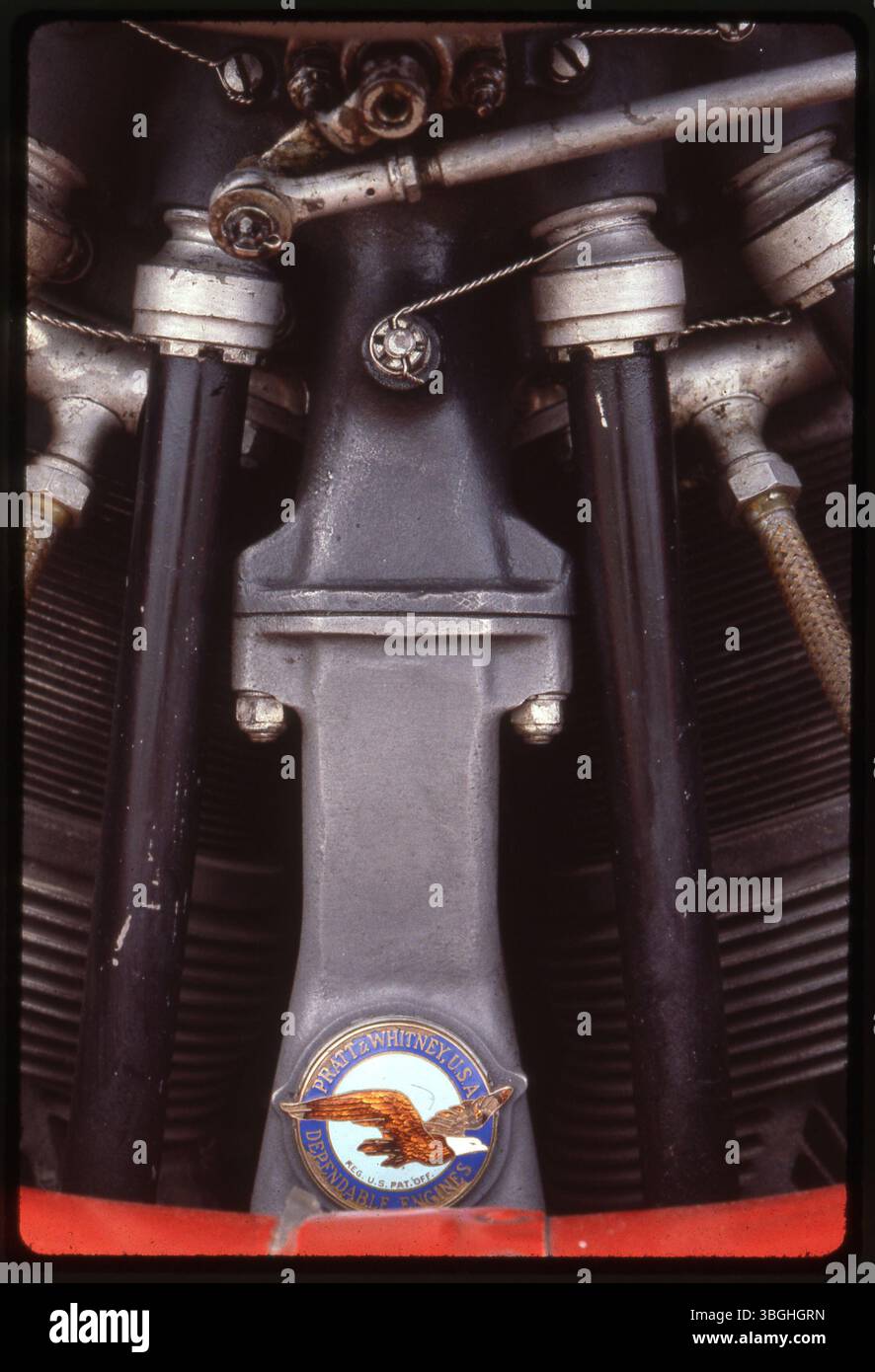 The image shows a Pratt & Whitney aircraft engine featuring the company ...