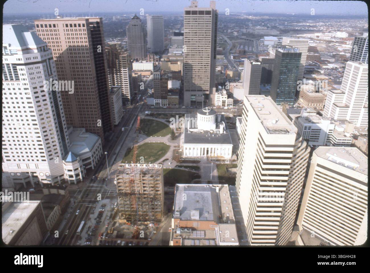 An aerial view of Capital Square in downtown Columbus, taken around ...