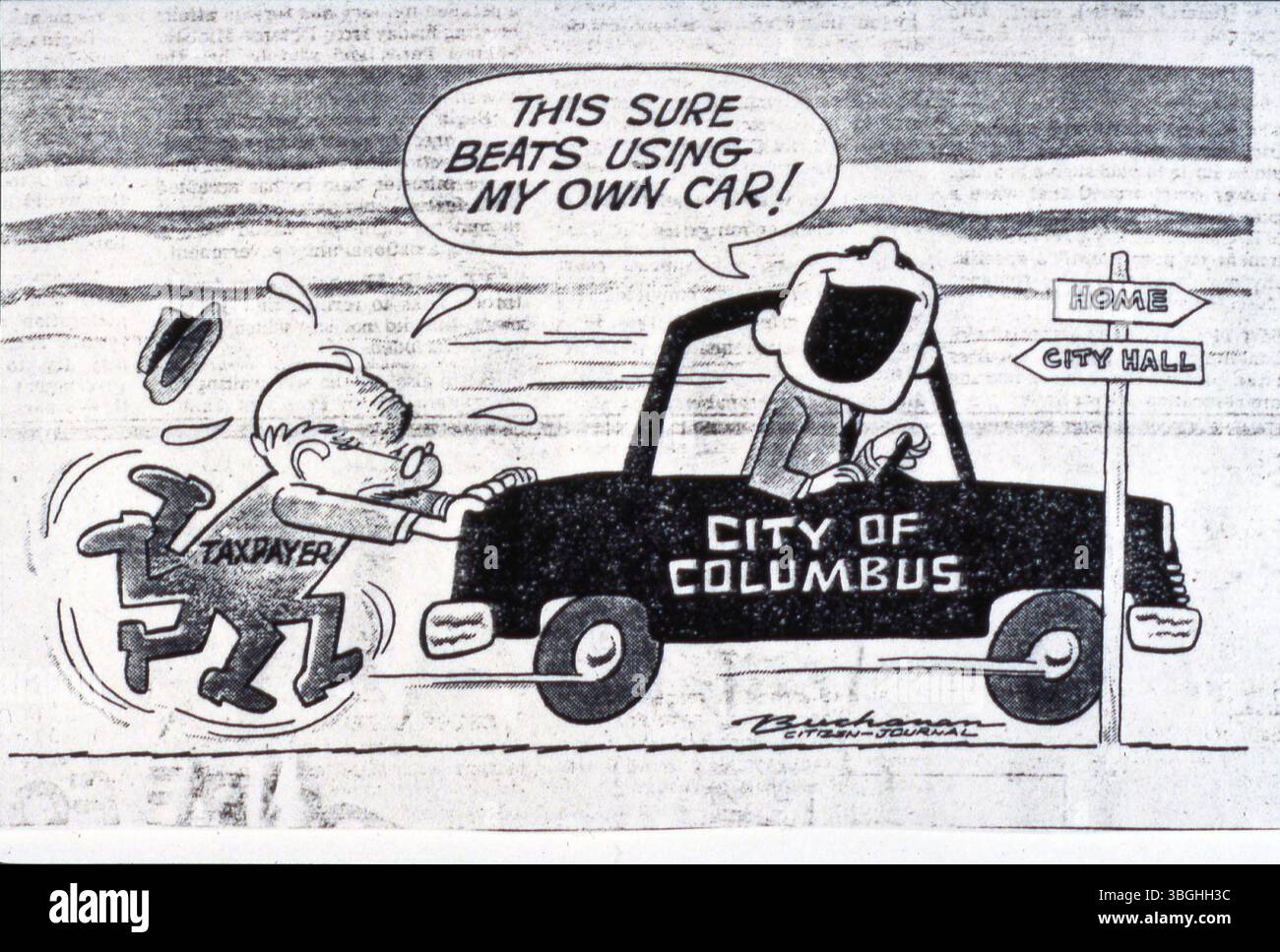 A political cartoon by Buchanan satirizing the City of Columbus and its ...