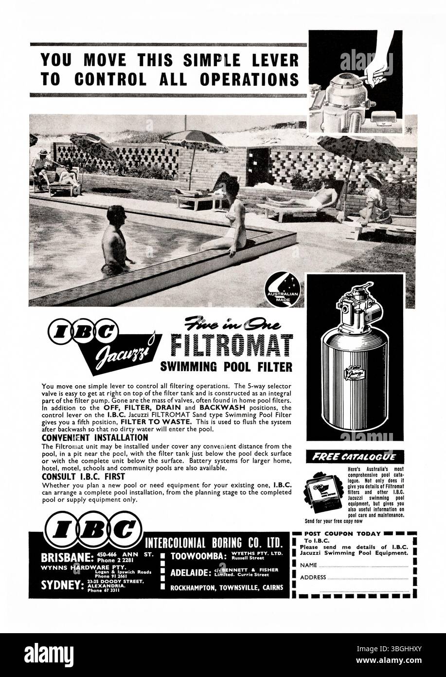 A 1960s advert for a ‘Filtromat’ swimming pool and jacuzzi water filter ...