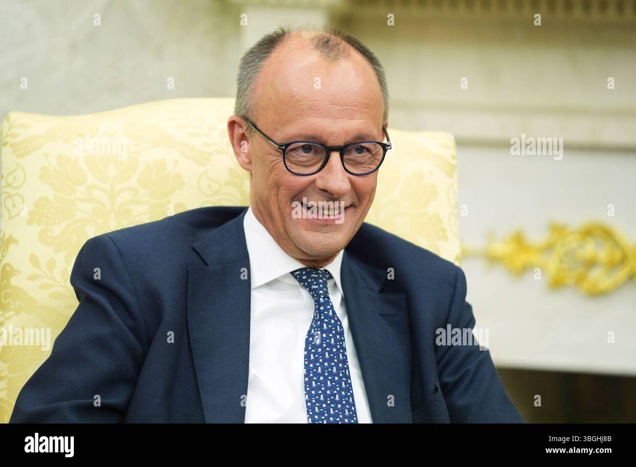 Germany's Chancellor Friedrich Merz attends a meeting with President ...