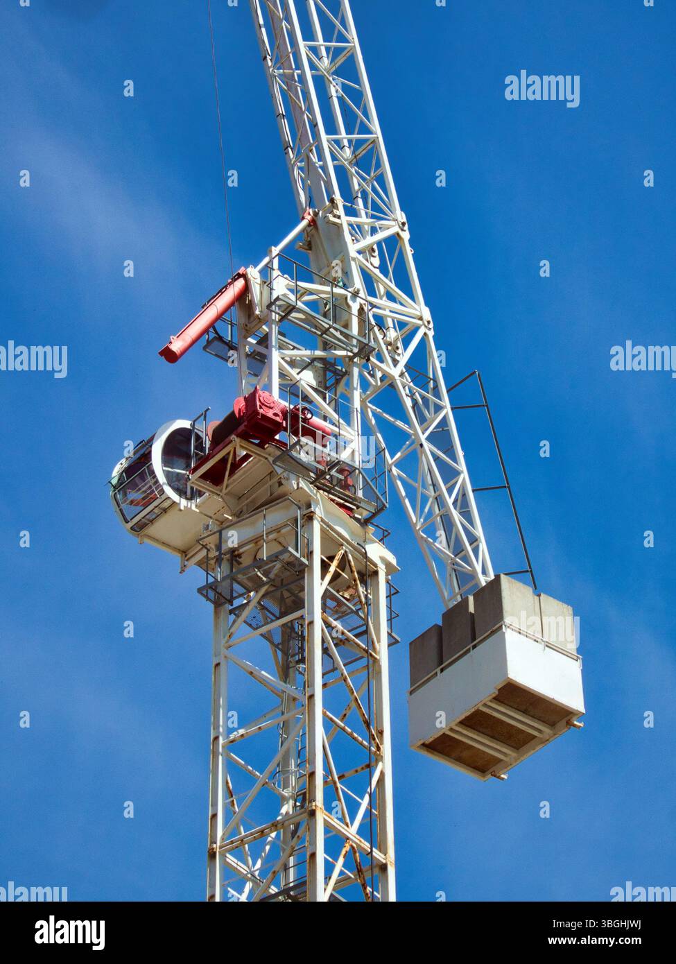 Crane With Crane Operator's Cab , UK Stock Photo - Alamy