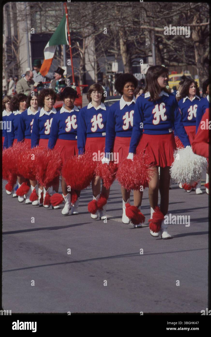 Bishop Hartley High School cheerleaders participate in a St. Patrick's ...