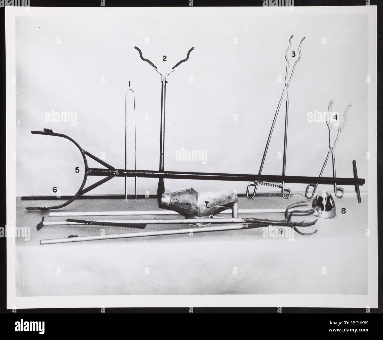 Photograph from the 1950s depicting various tools used at U.S ...