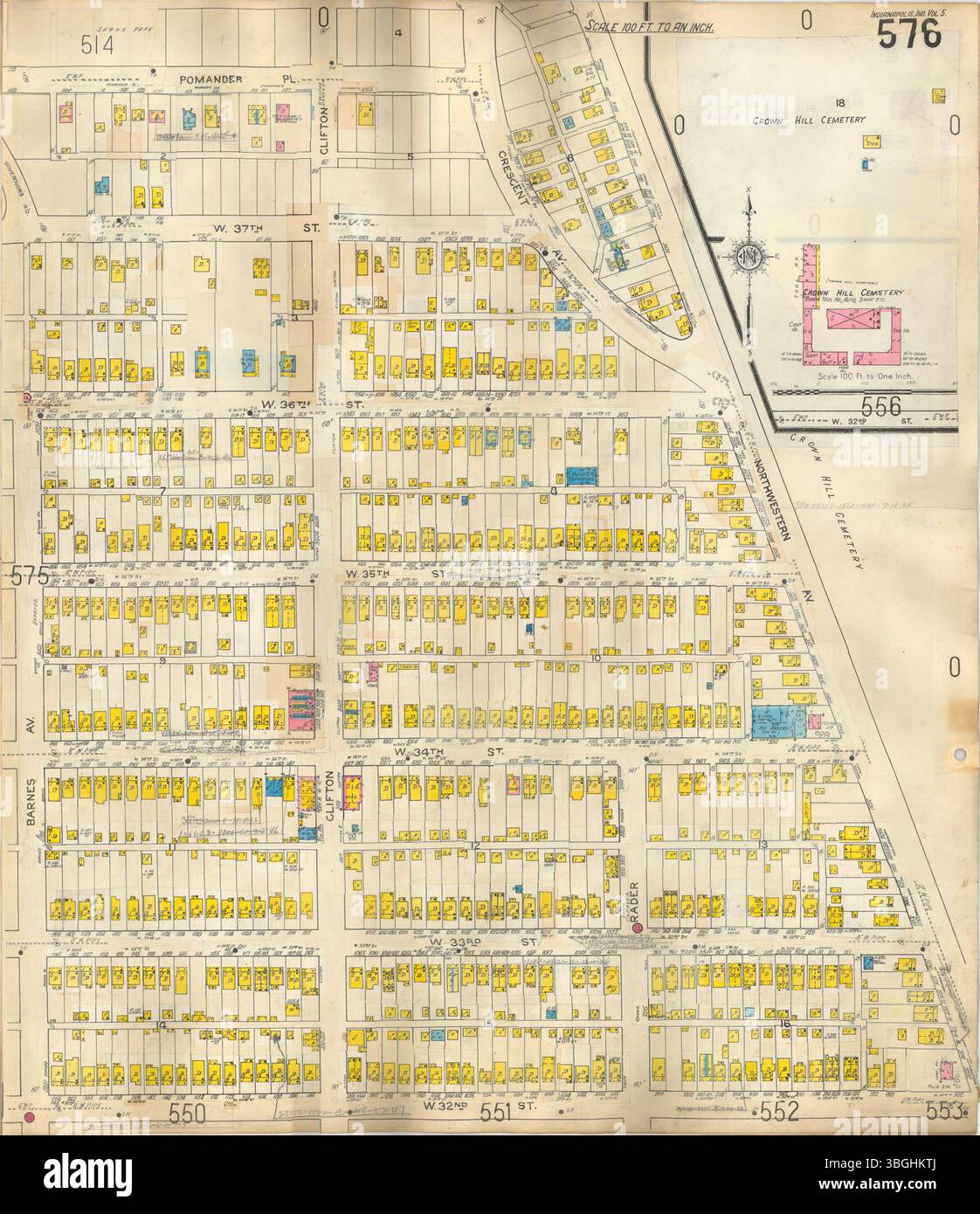 The 1938 Indianapolis Sanborn map (Map #576) provides detailed ...