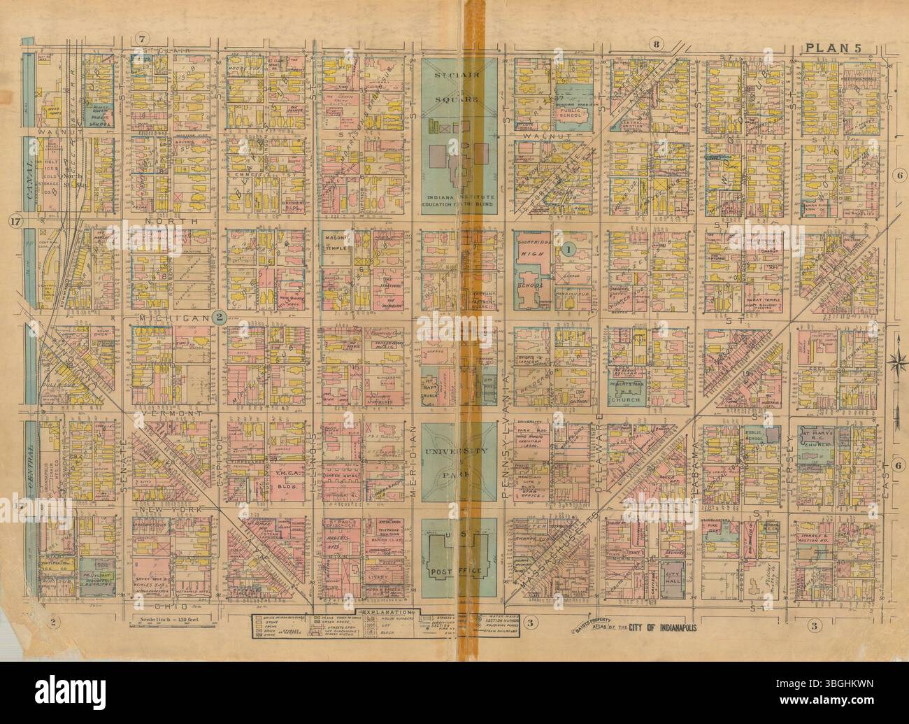 The 1916 Indianapolis Baist Atlas Plan (Plan #5) depicts the city’s ...