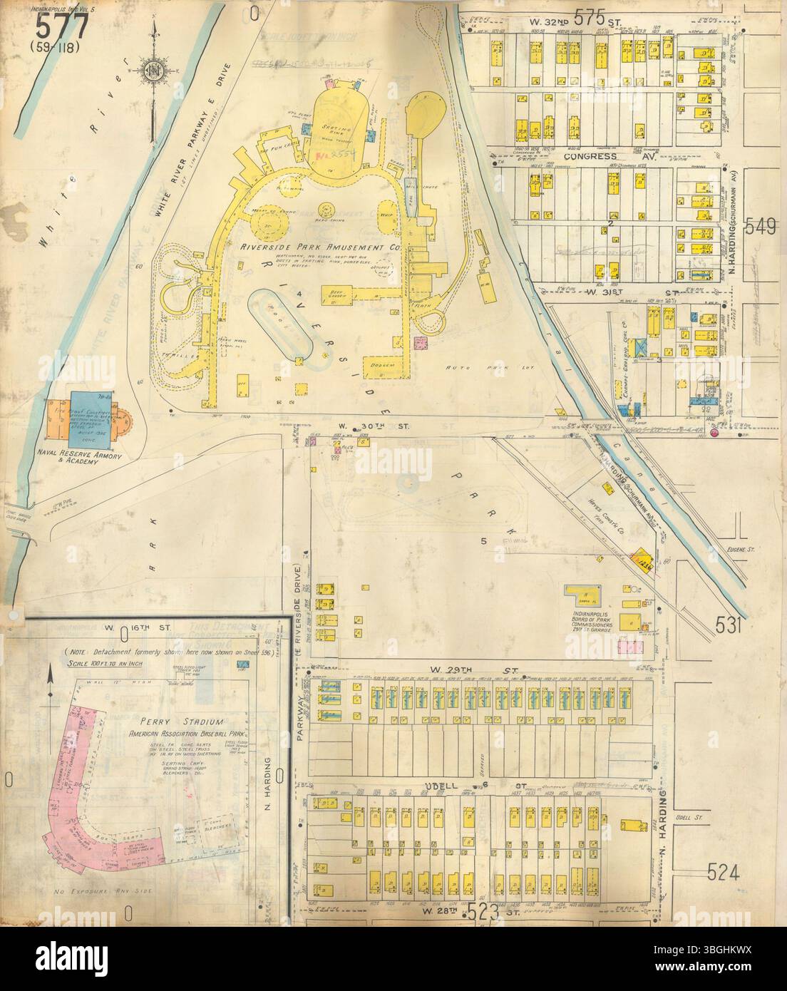 The 1938 Indianapolis Sanborn map (Map #577) provides detailed ...