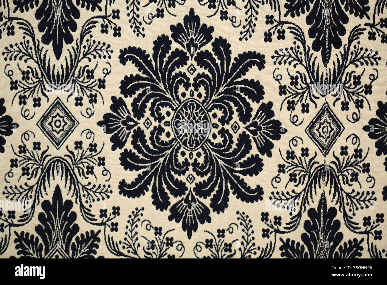 1848 Jacquard-woven Craig family coverlet in blue and white, decorated ...