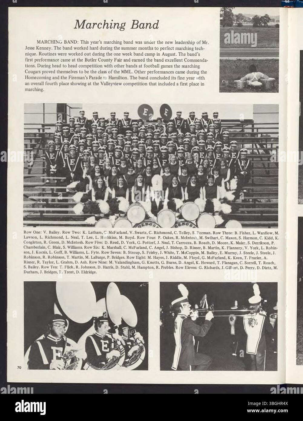 A photograph from the 1975 Edgewood High School yearbook, featuring a ...