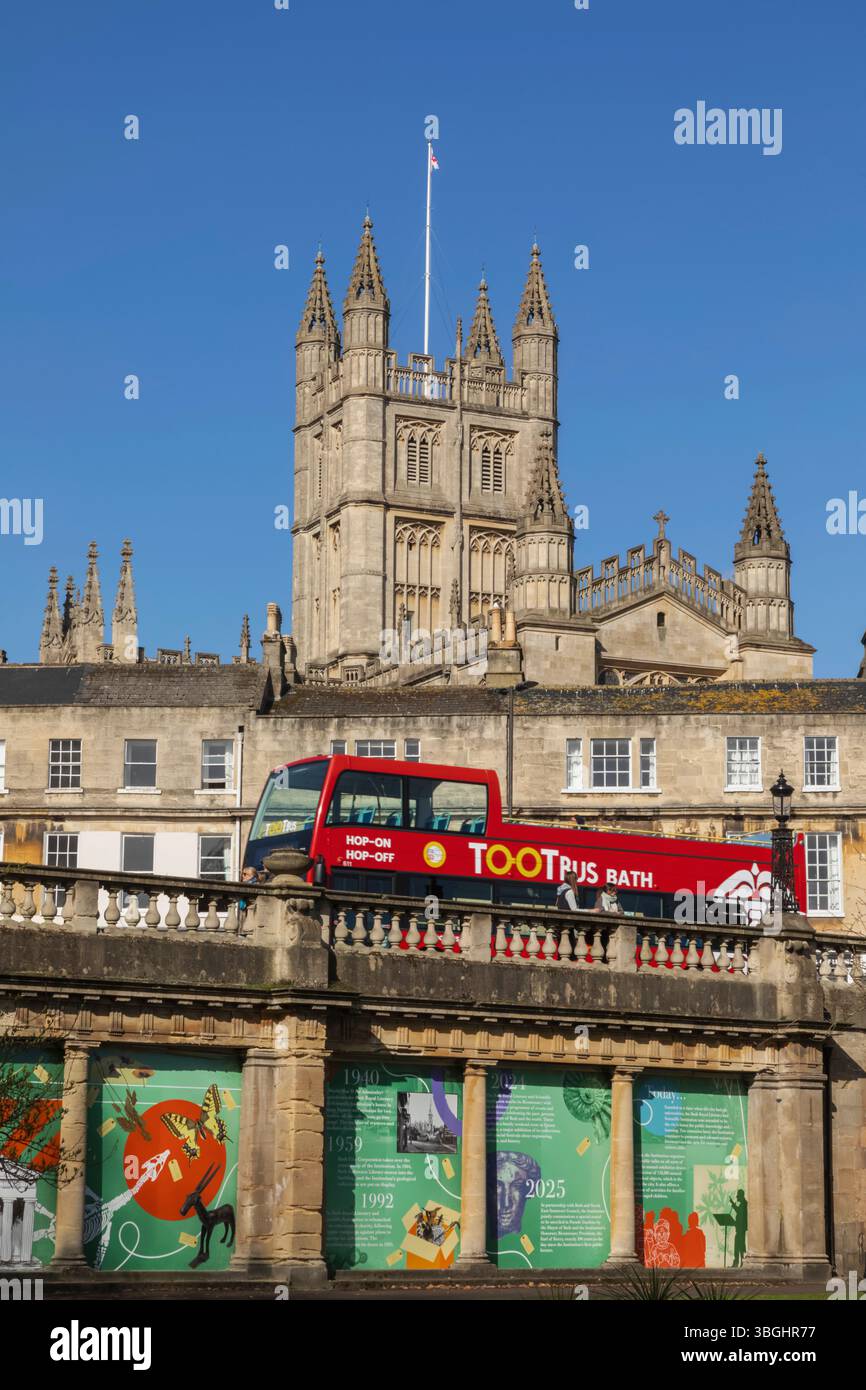 England, Somerset, Bath, Grand Parade and The Abbey with Sightseeing ...