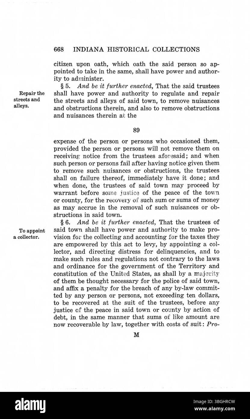 This section of *Laws of Indiana Territory* (1809-1816) presents legal ...