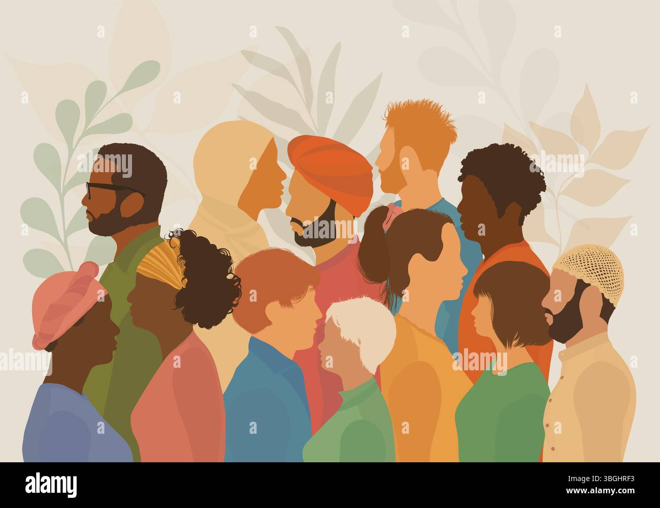 Mental health awareness. Diverse head silhouette profiles. Emotional ...