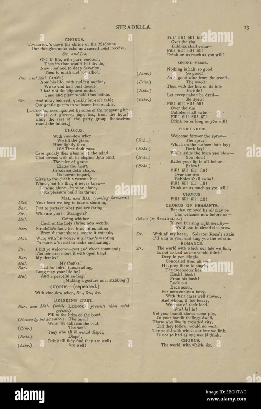 Page 15 of the libretto for *Stradella*, a German opera performed by ...