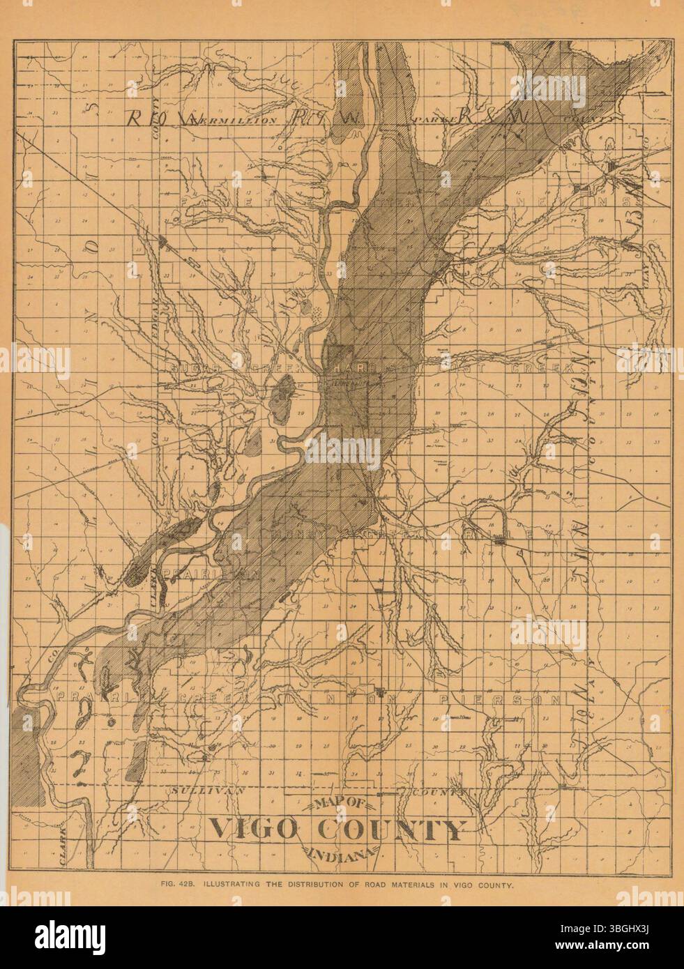 This map of Vigo County illustrates the distribution of various road ...