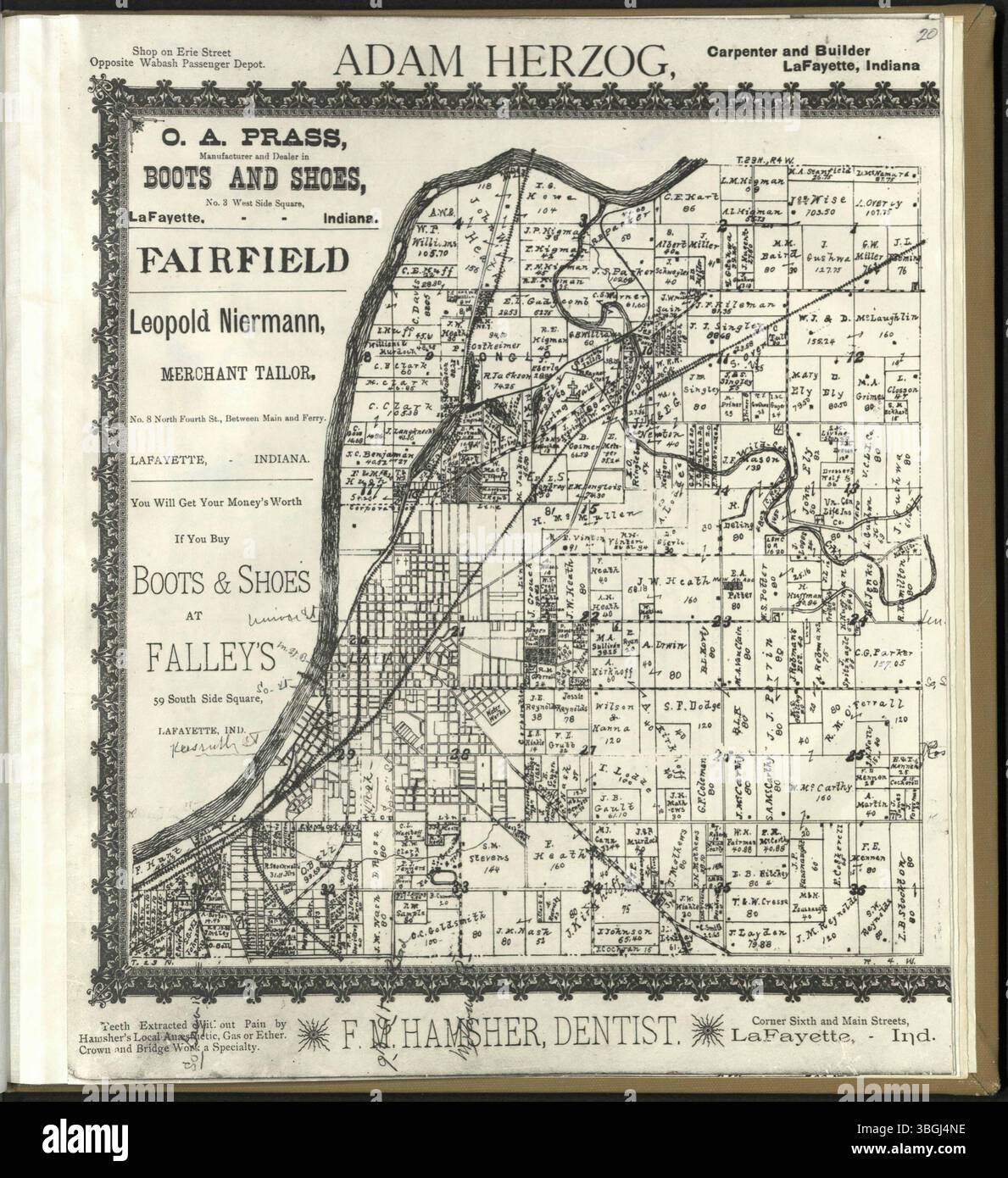 The 1888 atlas of Tippecanoe County, Indiana, features maps of the ...