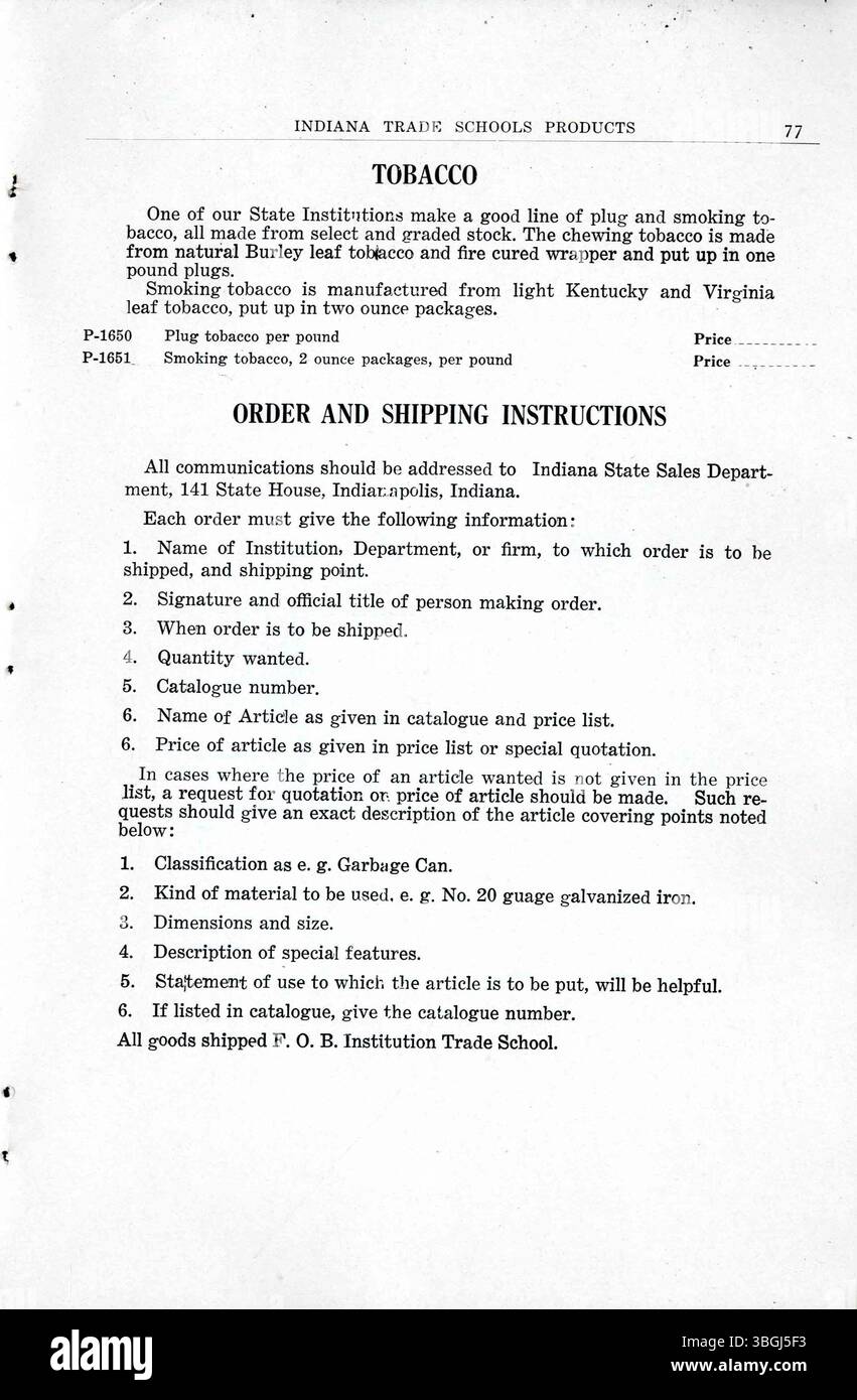 This catalog from 1926 details products made by the Indiana State ...