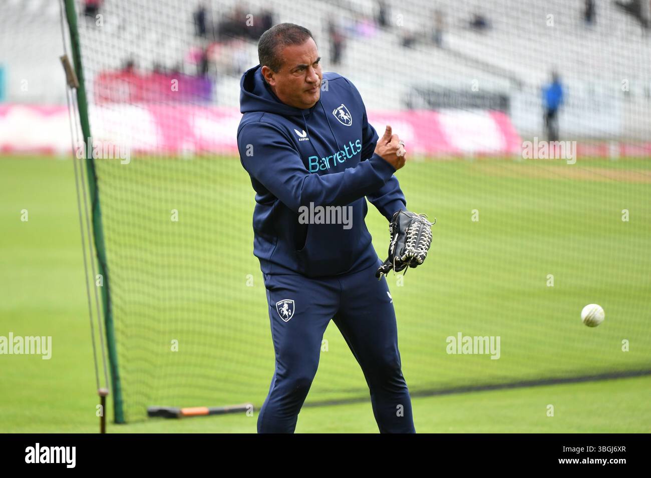 London, England. 5th June 2025. Adam Hollioake before the Vitality T20 ...