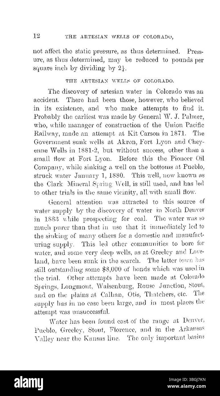 This July 1891 document explores the significance of artesian wells in ...
