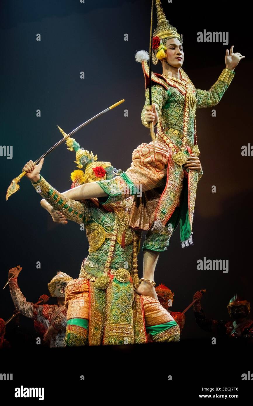 Thai masked dance drama performance in Bangkok Thailand Stock Photo - Alamy