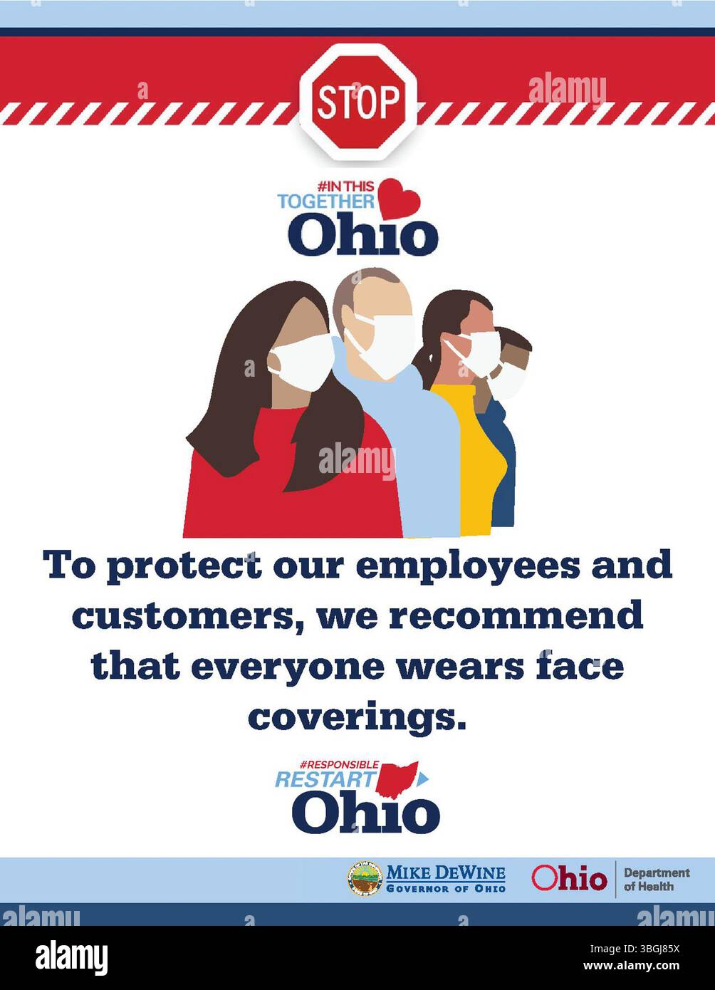 Face coverings signage created on May 15, 2020, as part of Ohio's ...